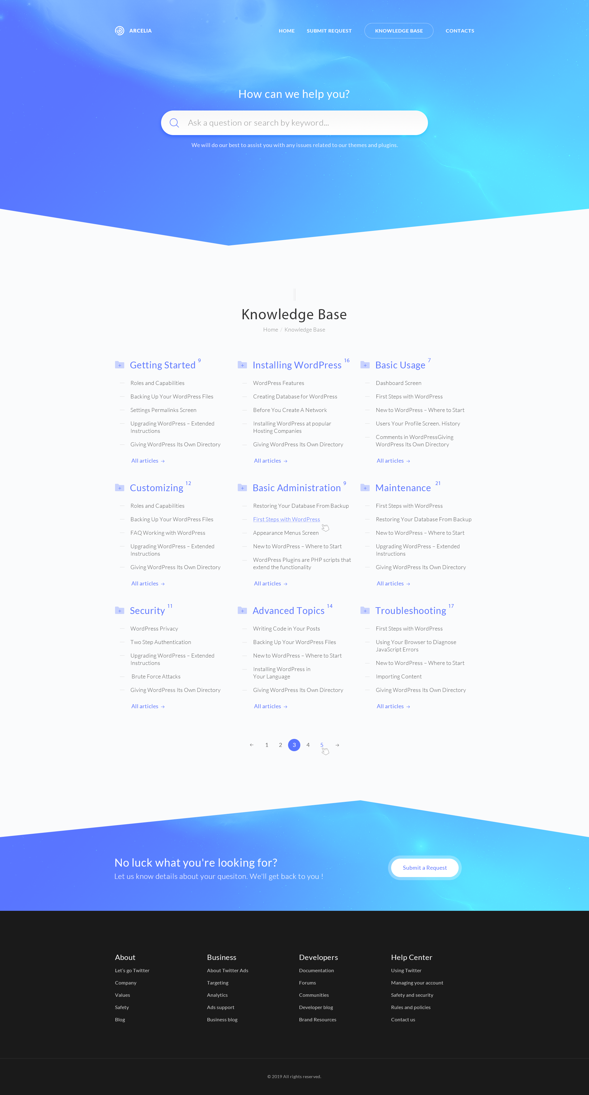 Arcelia — Knowledge Base / Help desk. HTML Template by le-genda ...