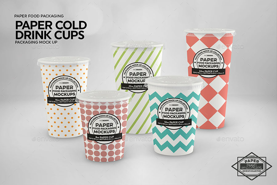 Paper Cold Drink Cups Packaging Mockups, Graphics | GraphicRiver