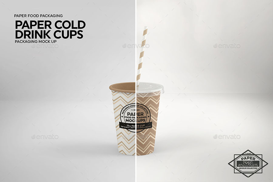 Paper Cold Drink Cups Packaging Mockups, Graphics | GraphicRiver