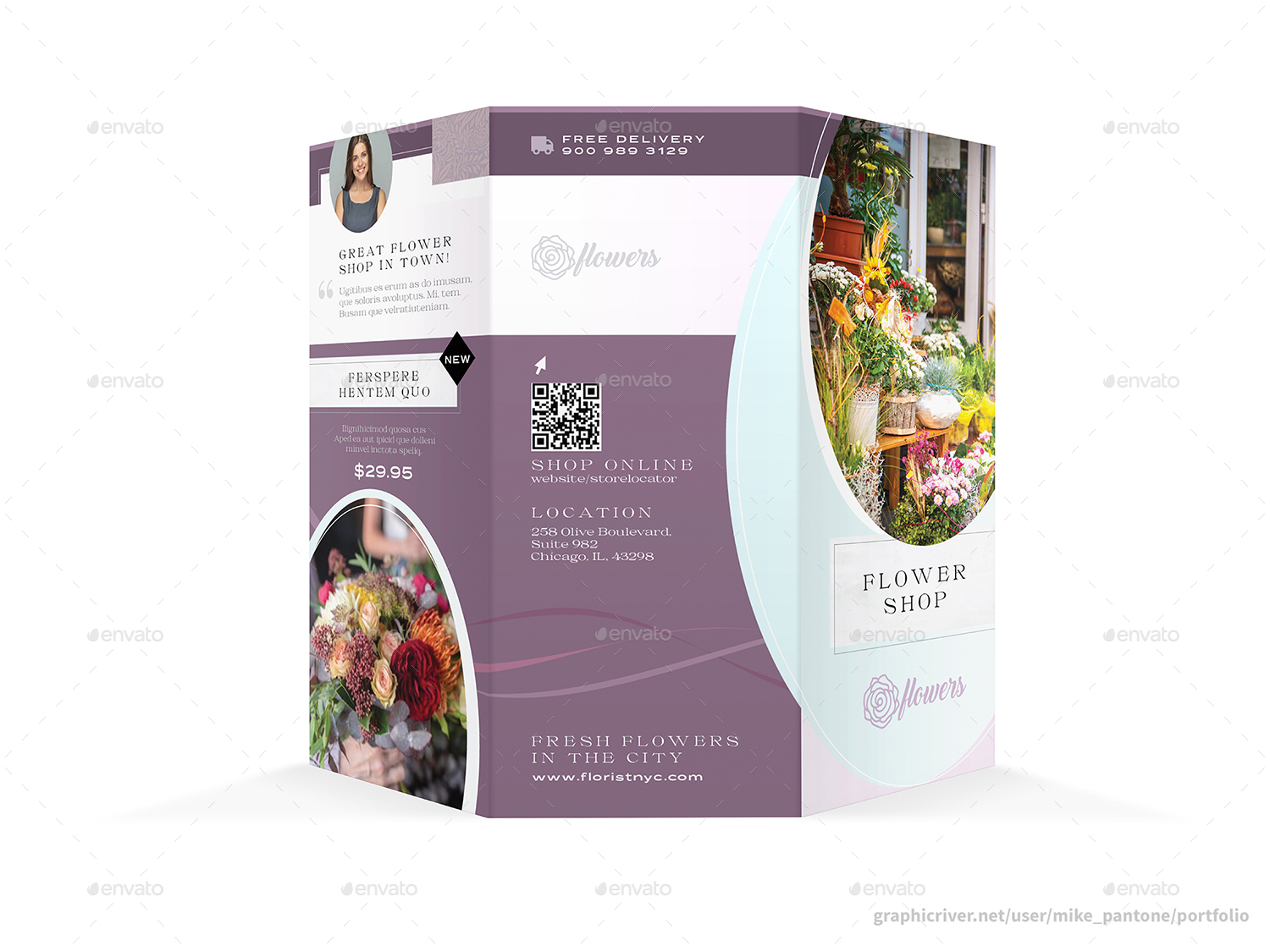 Florist Trifold Brochure 5, Print Templates | GraphicRiver