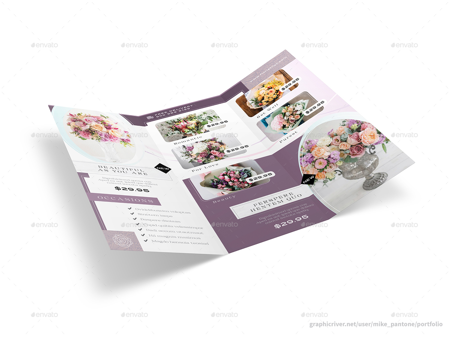 Florist Trifold Brochure 5, Print Templates | GraphicRiver