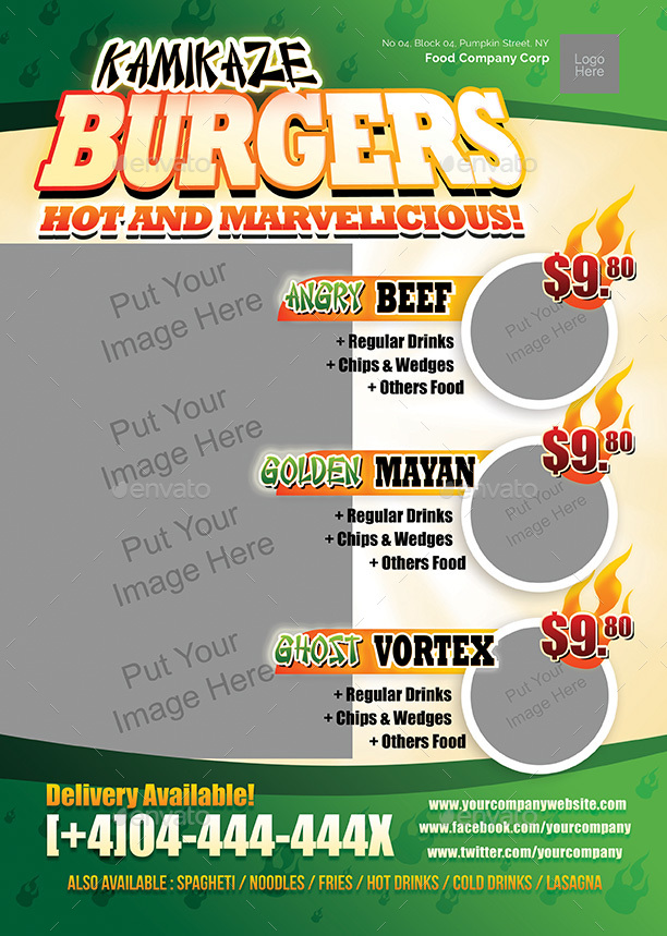 Restaurant Food Flyer Bundle 3 in 1, Print Templates | GraphicRiver