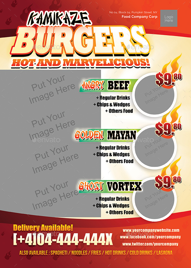 Restaurant Food Flyer Bundle 3 in 1, Print Templates | GraphicRiver