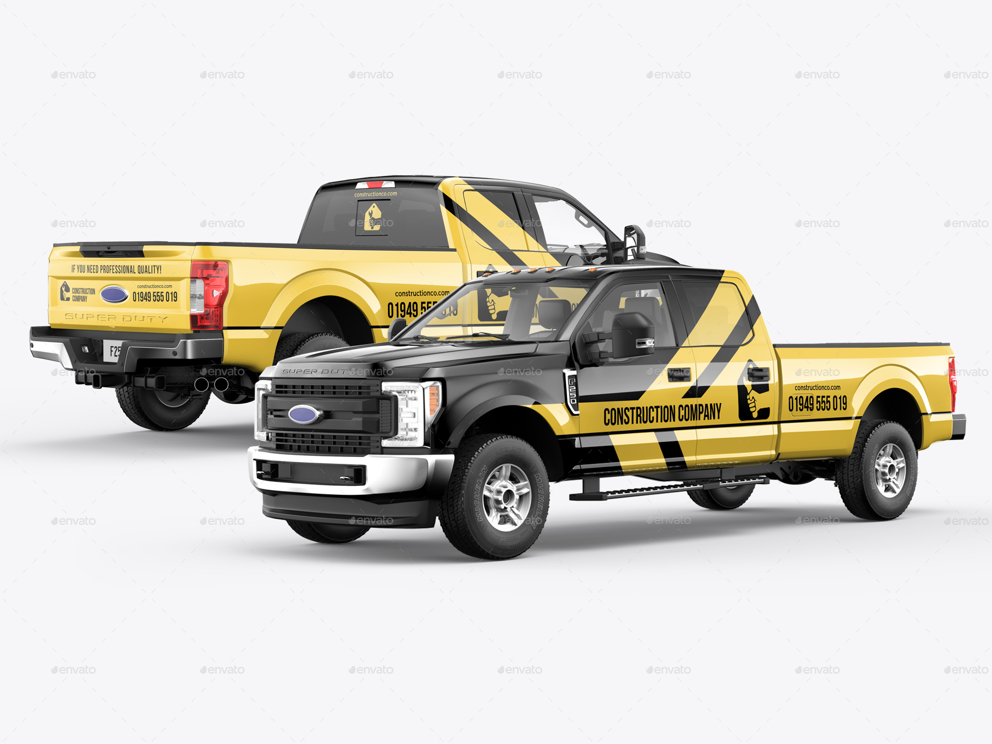 5in1 F250 Pickup Truck Mockup, Graphics | GraphicRiver