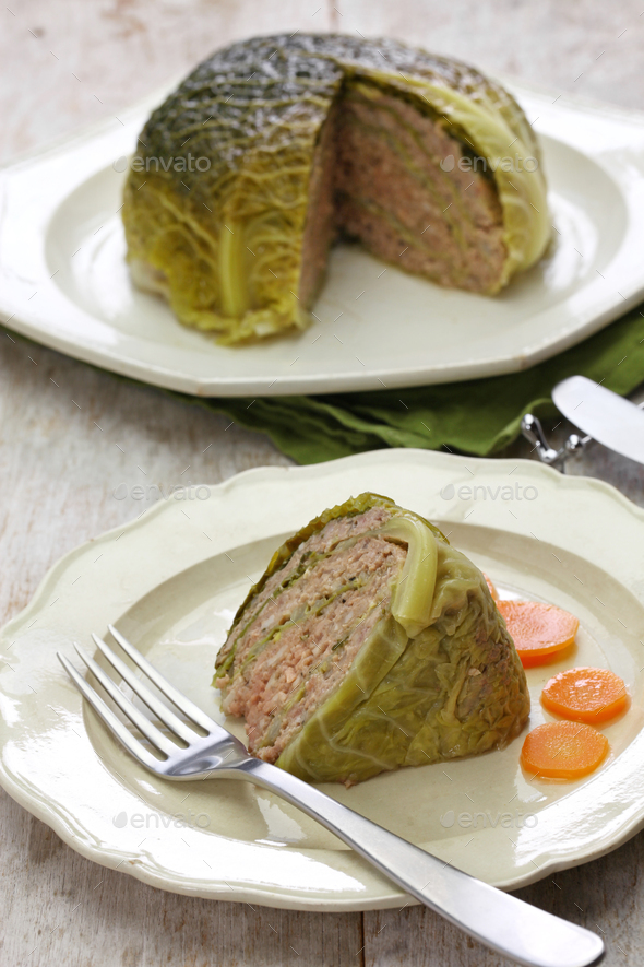 chou farci, stuffed cabbage, traditional french cuisine Stock Photo by ...