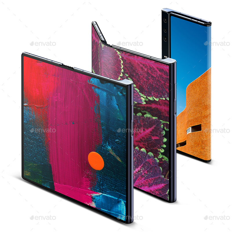 Mate 10 Foldable Phone Layered PSD Mock-Ups, Graphics | GraphicRiver