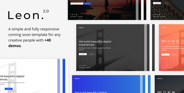 Leon - Responsive Coming Soon Template by Erilisdesign | ThemeForest
