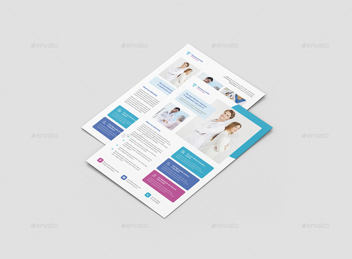 Pharmacy – Brochures Bundle Print Templates 5 in 1, Print Templates