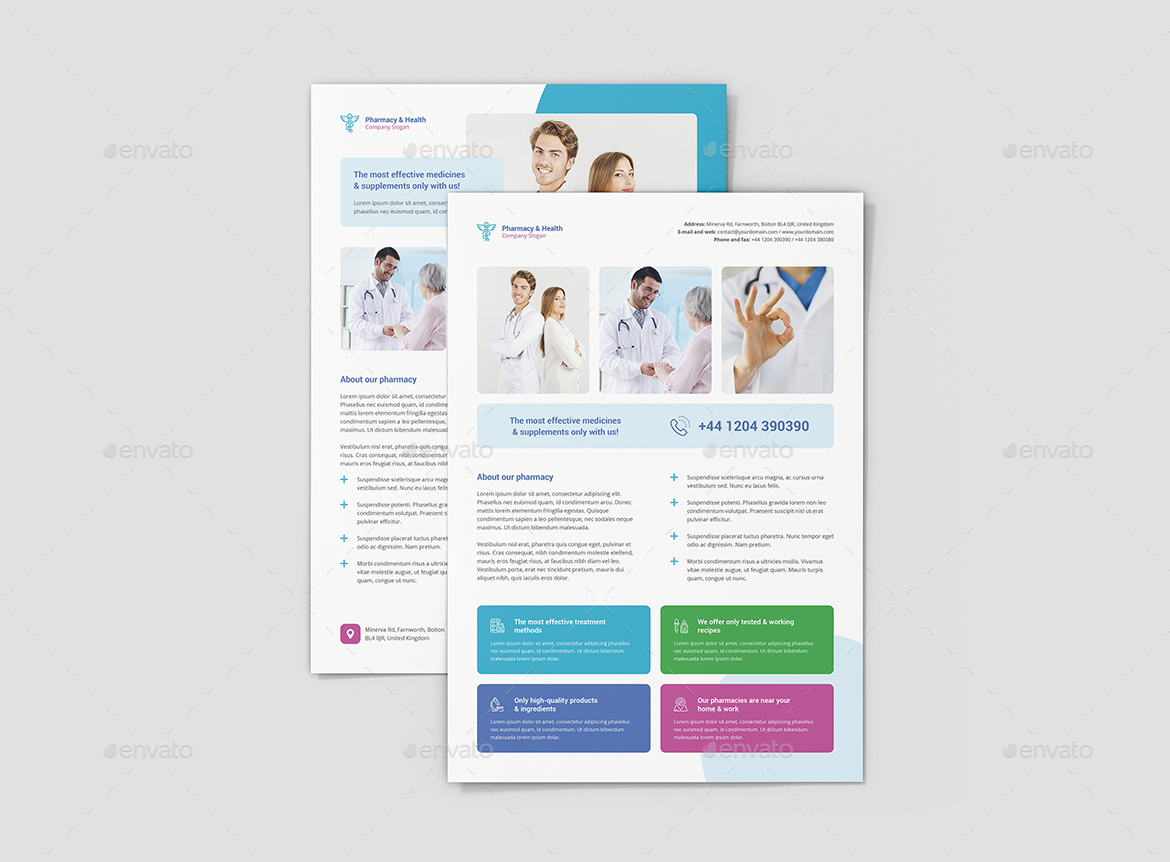 Pharmacy – Brochures Bundle Print Templates 5 in 1, Print Templates