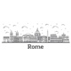 Outline Rome Italy City Skyline with Historic Buildings Isolated on ...