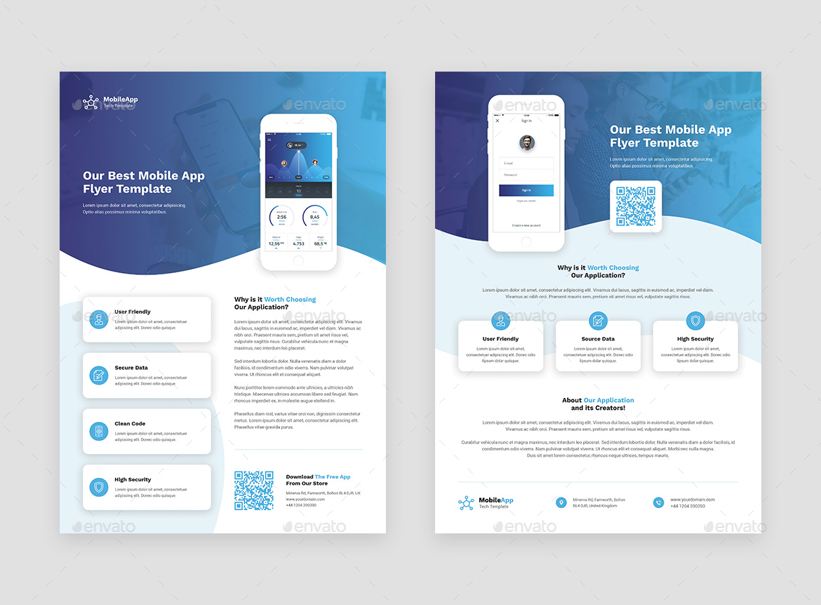Mobile App – Brochures Bundle Print Templates 5 in 1 by artbart ...