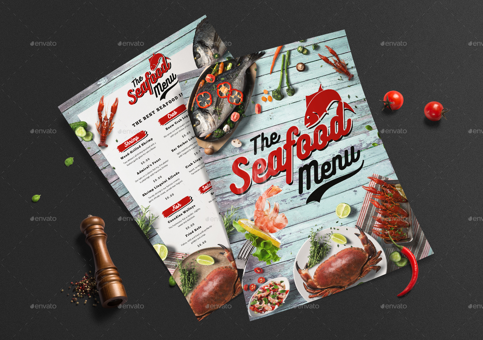 Seafood Menu, Print Templates | GraphicRiver