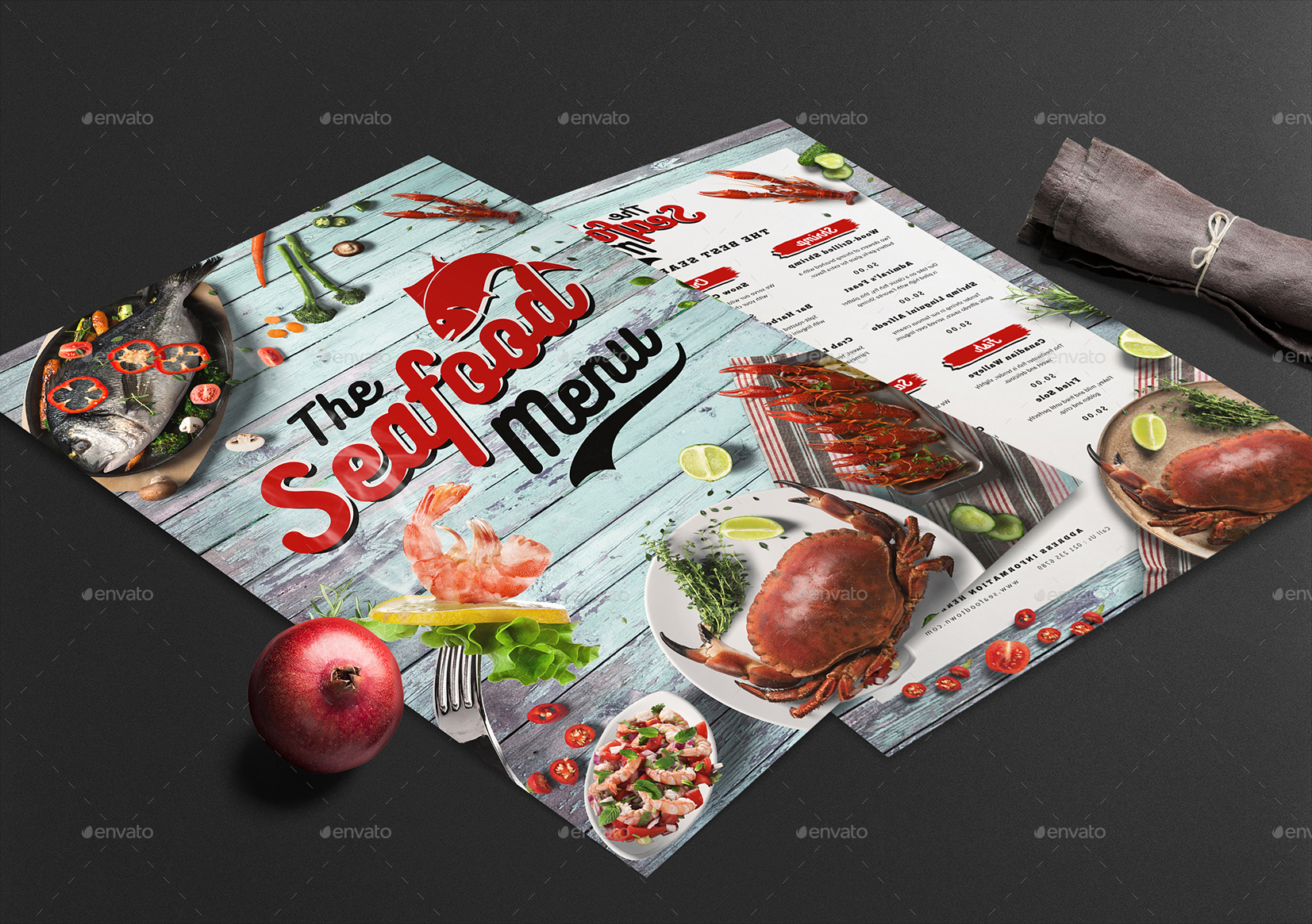 Seafood Menu, Print Templates | GraphicRiver