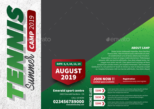 Tennis Camp, Print Templates | GraphicRiver