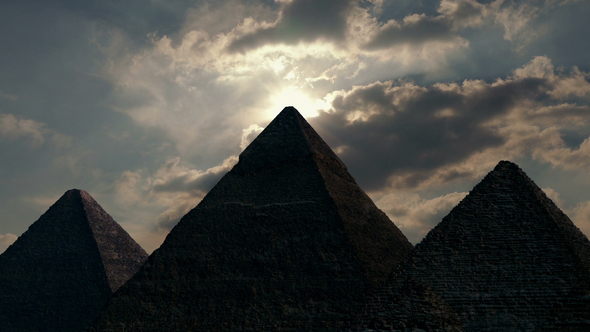 Sun Appears Over Ancient Pyramids, Stock Footage | VideoHive