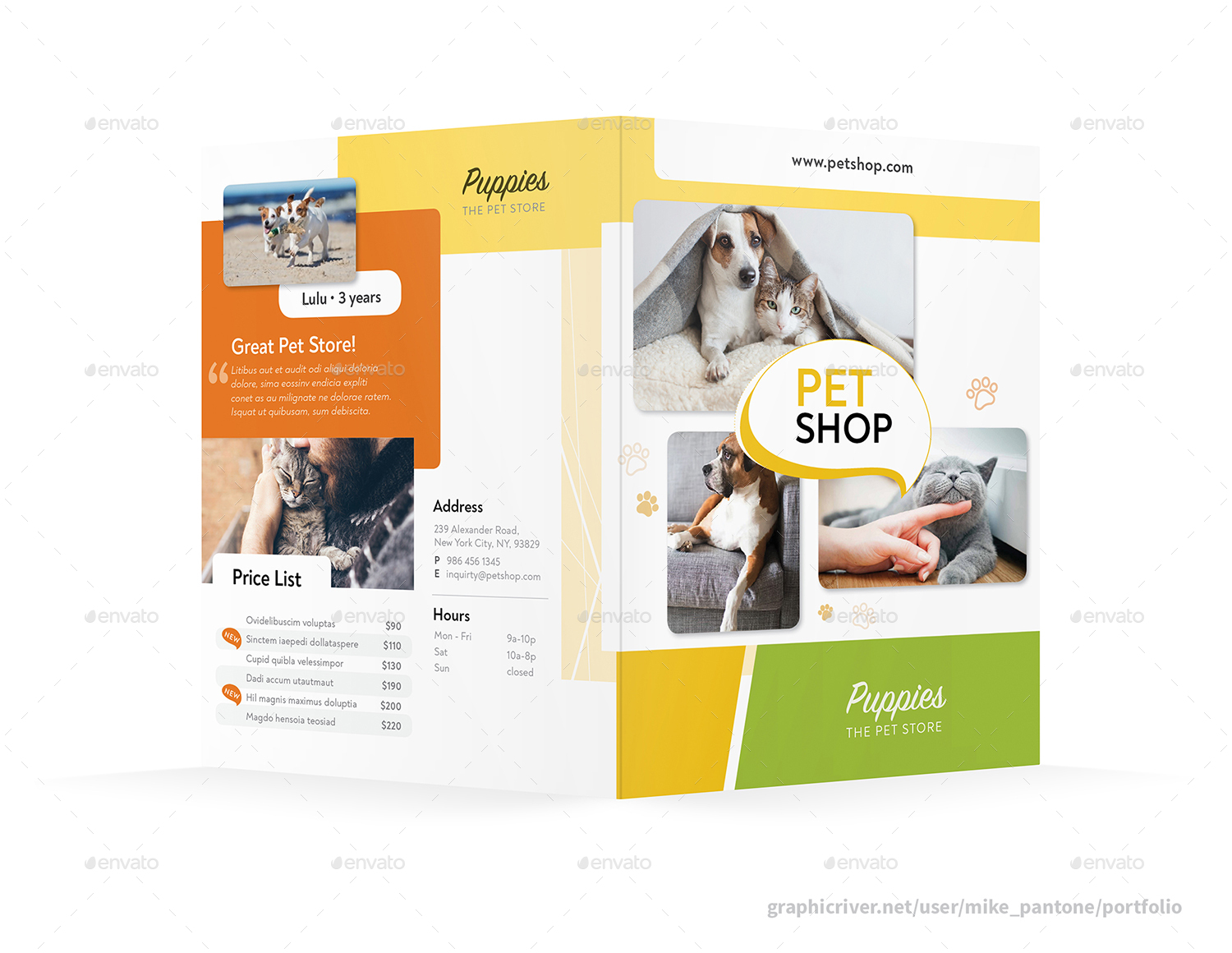Pet Shop Bifold / Halffold Brochure, Print Templates | GraphicRiver