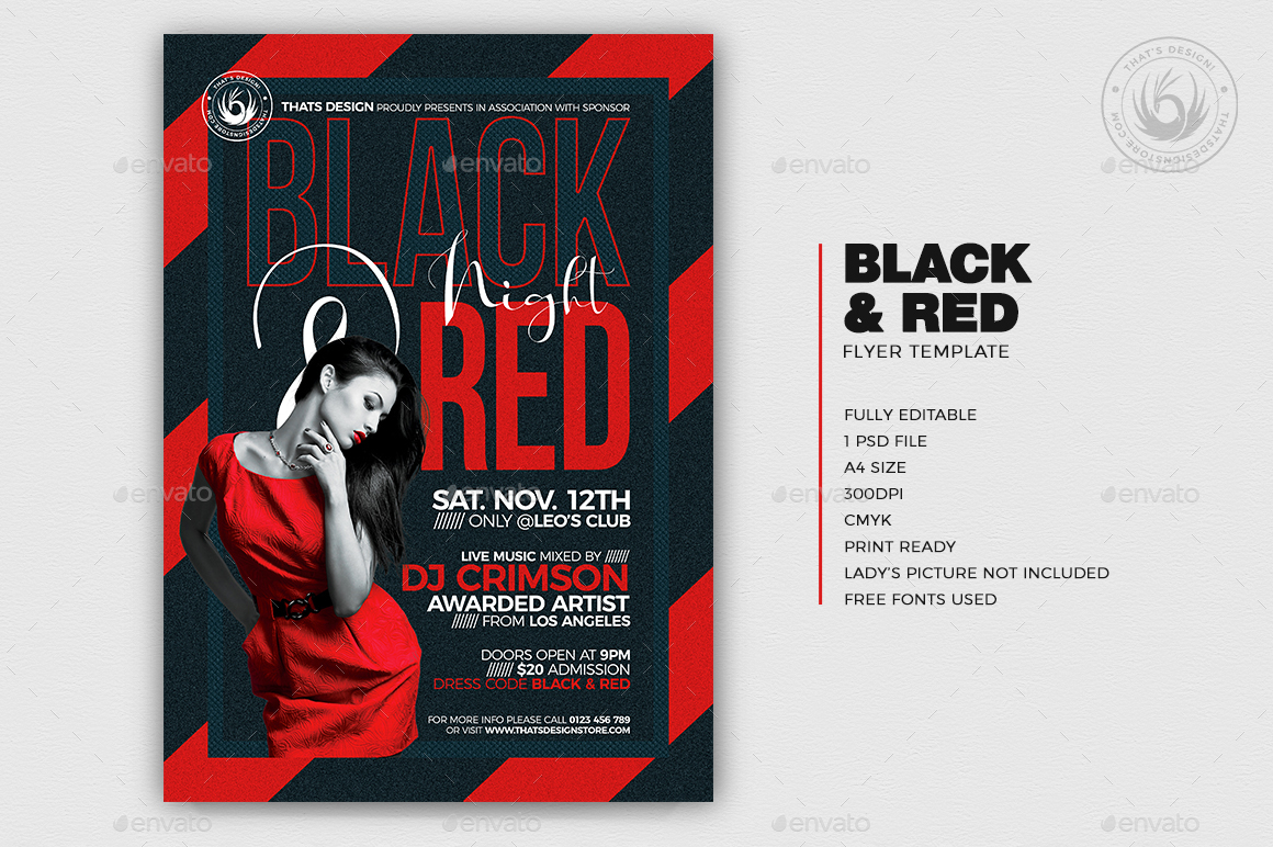 Black and Red Flyer Template V5, Print Templates | GraphicRiver