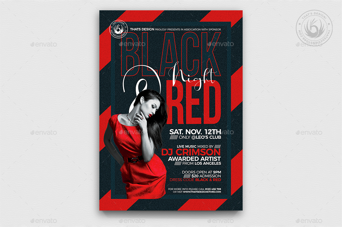 Black and Red Flyer Template V5, Print Templates | GraphicRiver