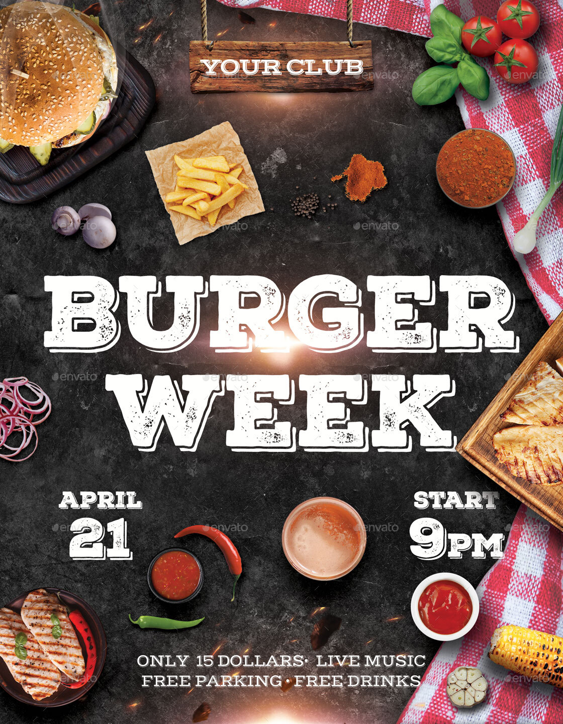 Burger, Print Templates | GraphicRiver