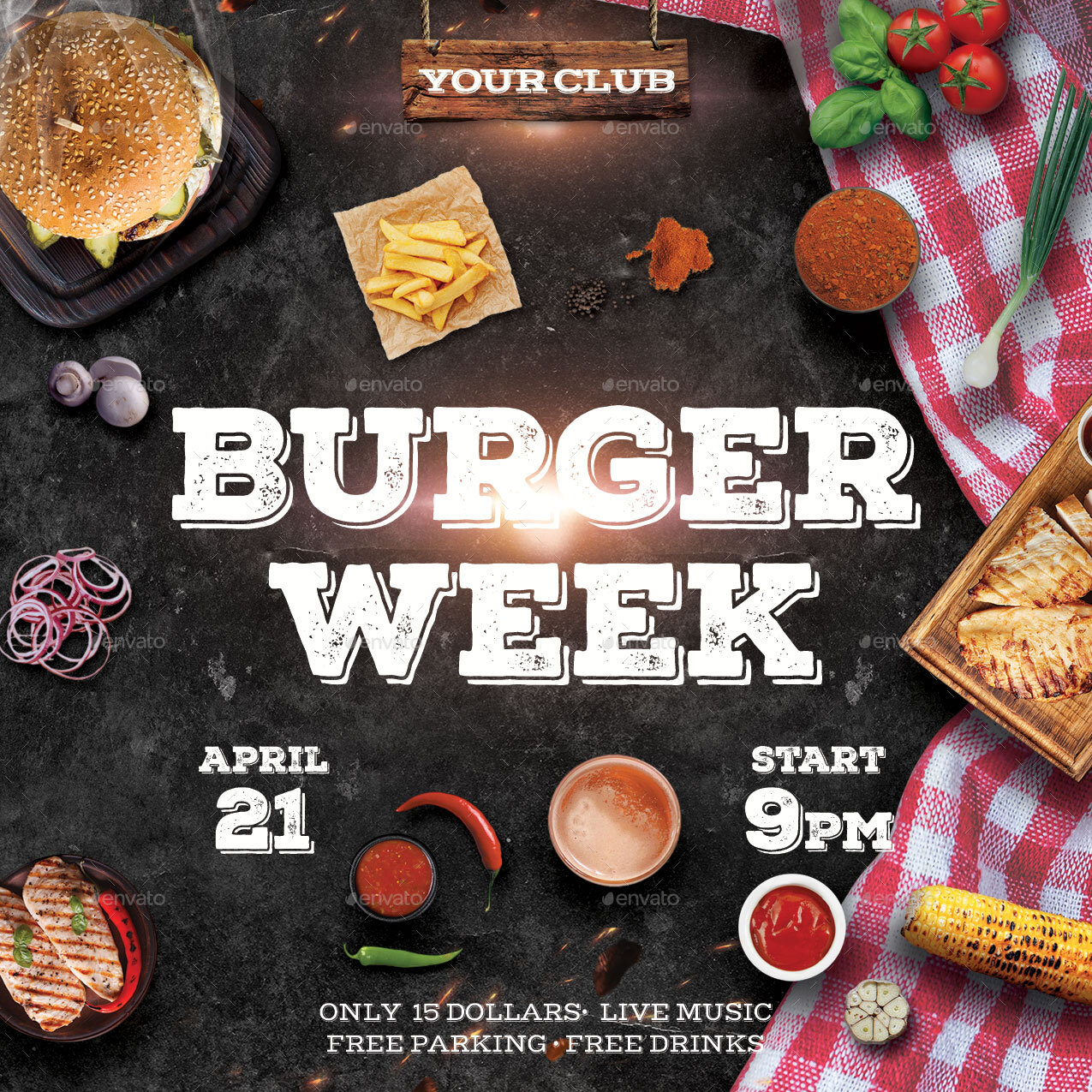 Burger, Print Templates | GraphicRiver