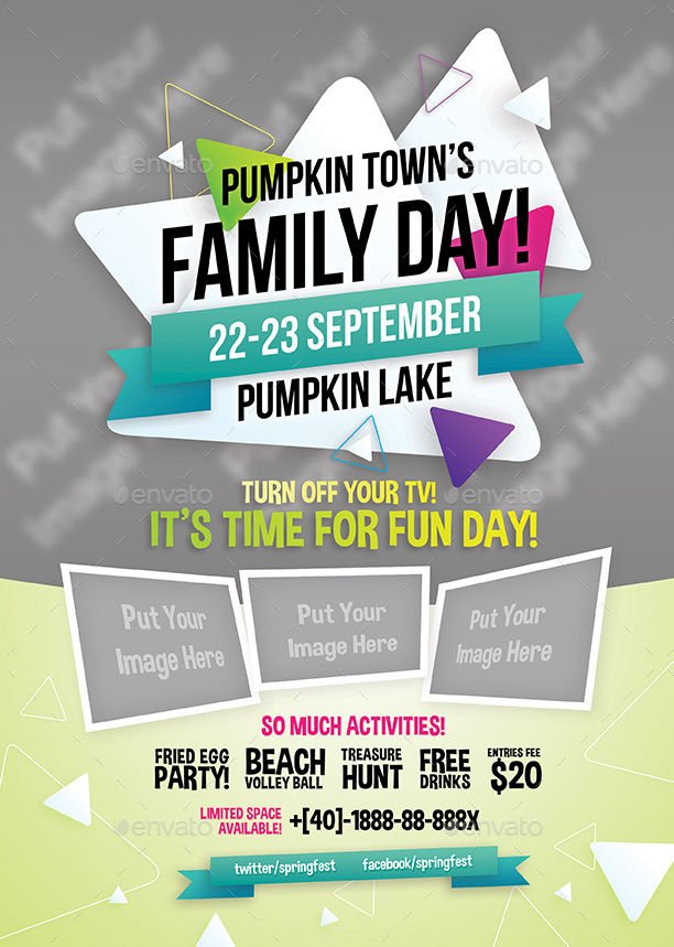 Family Day Flyer Bundle 3 in 1, Print Templates | GraphicRiver