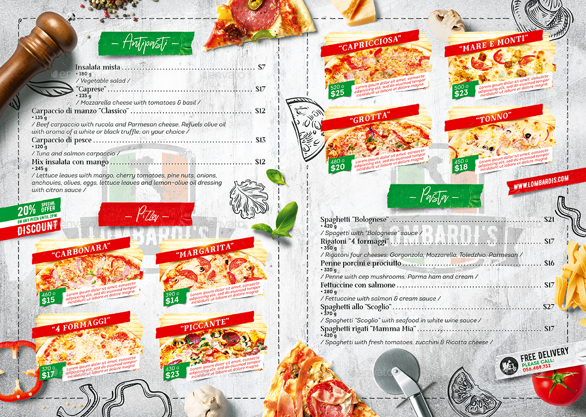 Pizza Menu Template vol.1, Print Templates | GraphicRiver
