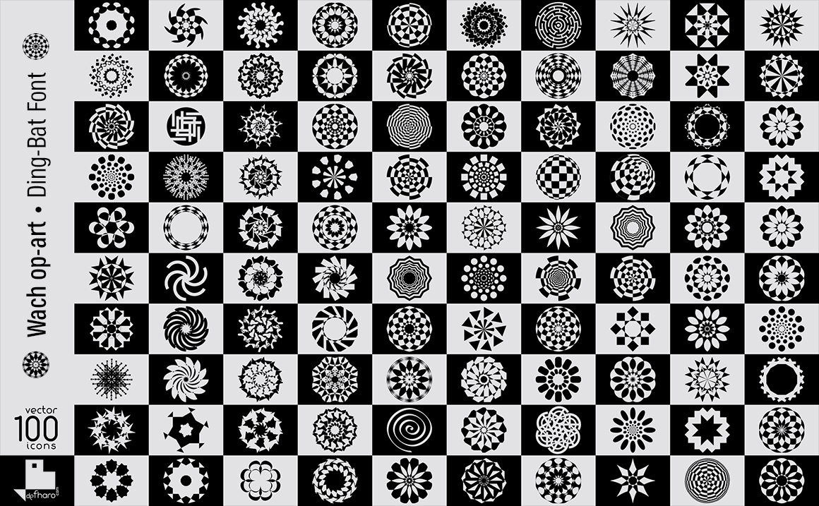 Wach op-art - Dingbat & Vectors, Fonts | GraphicRiver