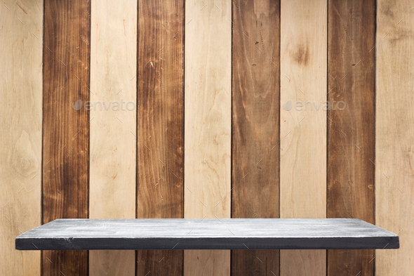 shelf at wooden background texture Stock Photo by seregam | PhotoDune