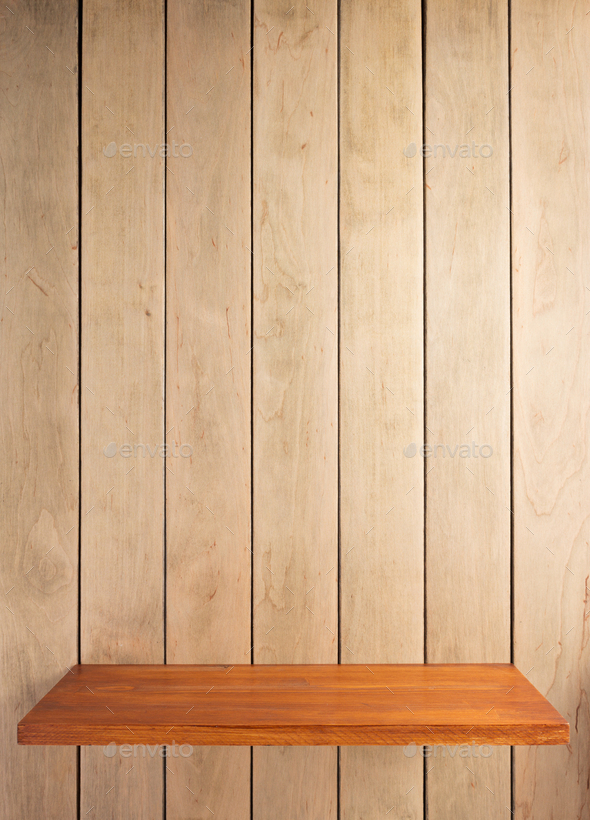 shelf and wooden wall background texture Stock Photo by seregam | PhotoDune