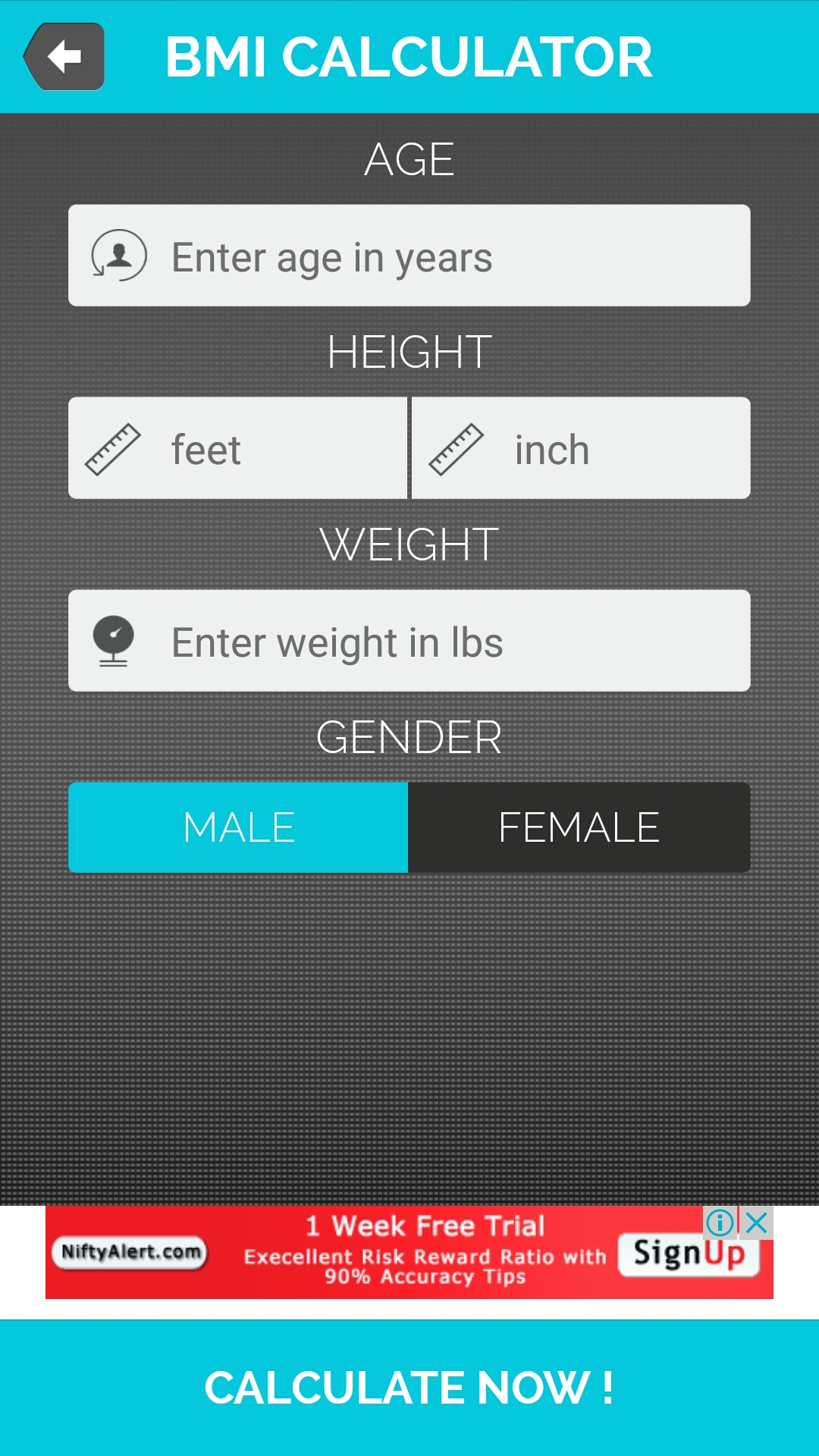 BMI Calculator for Android - Full Application with PSD by ExpressTemplate