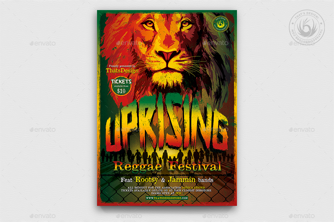 Reggae Uprising Flyer Template, Print Templates | GraphicRiver
