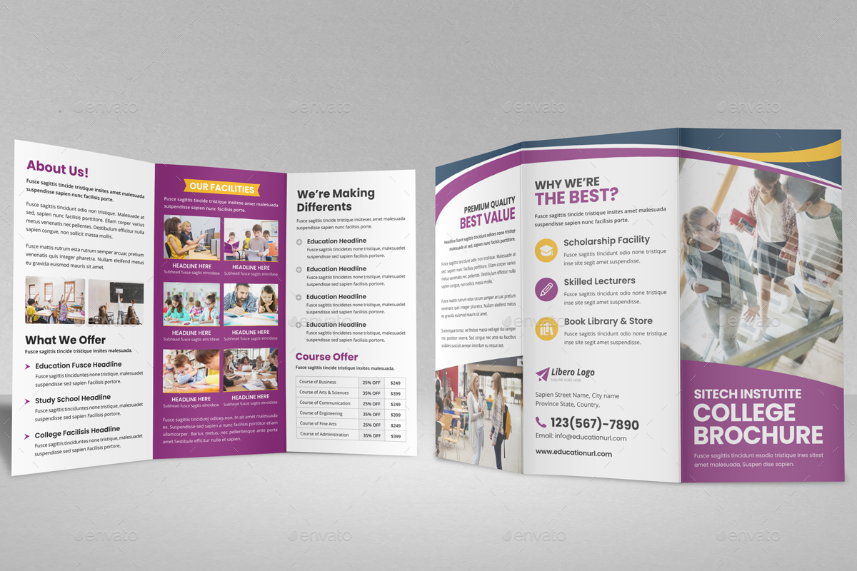 Education School Trifold Brochure v2, Print Templates | GraphicRiver