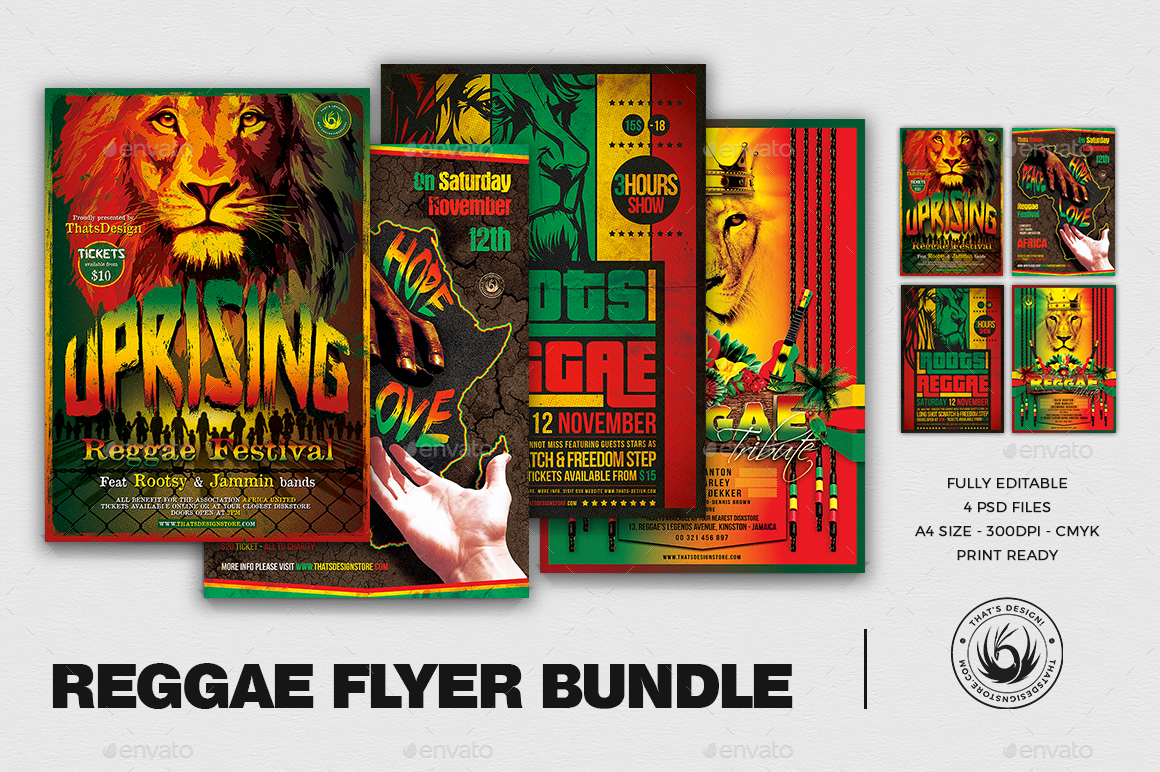 Reggae Flyer Bundle, Print Templates | GraphicRiver