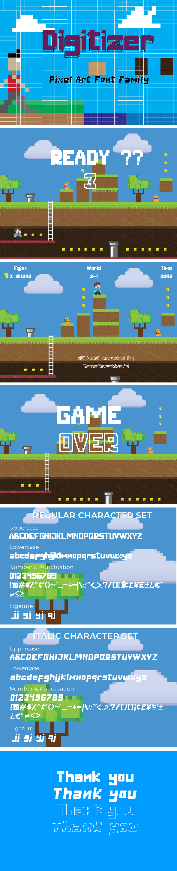 Digitizer - Pixel Font Family, Fonts | GraphicRiver