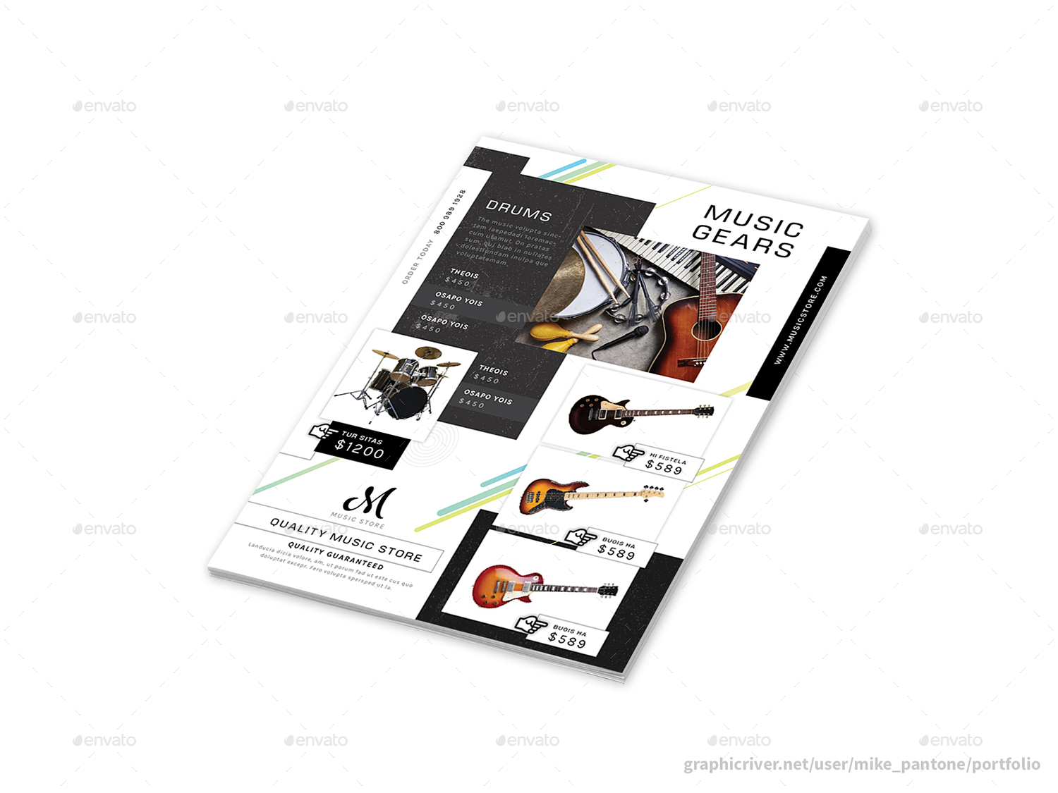 Music Store Flyers – 4 Options, Print Templates | GraphicRiver