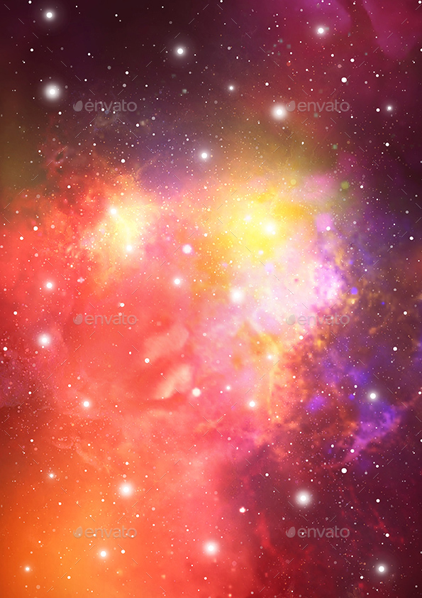 A4 Cosmic Digital Paper in Retro Futurism Style, Graphics | GraphicRiver