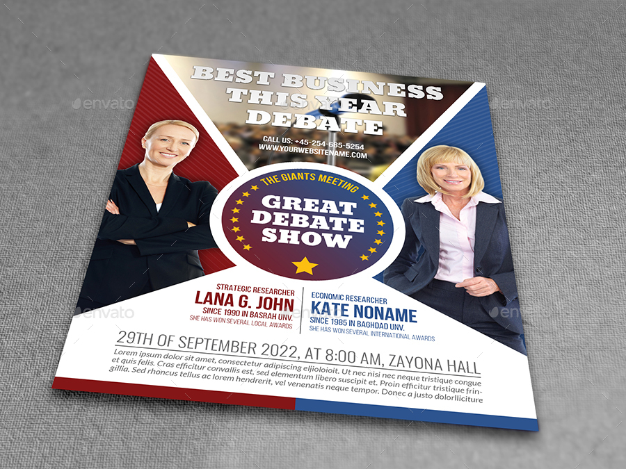 Debate Flyer Template, Print Templates | GraphicRiver