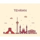 Tehran Skyline Iran Trendy Vector Linear Style, Vectors | GraphicRiver