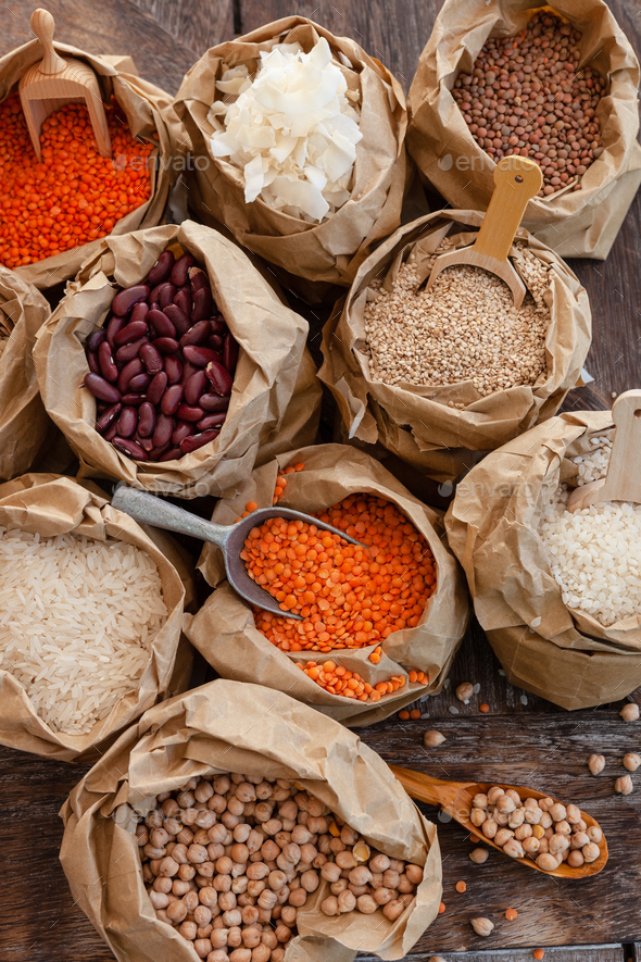 Variety of dried legumes Stock Photo by BarbaraNeveu | PhotoDune
