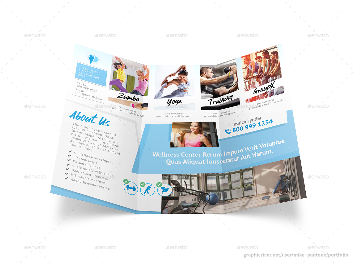 Wellness Center Trifold Brochure 2, Print Templates | GraphicRiver