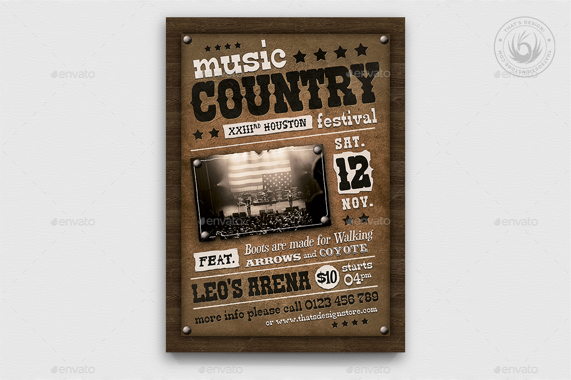 Country Music Flyer Template V2, Print Templates | GraphicRiver