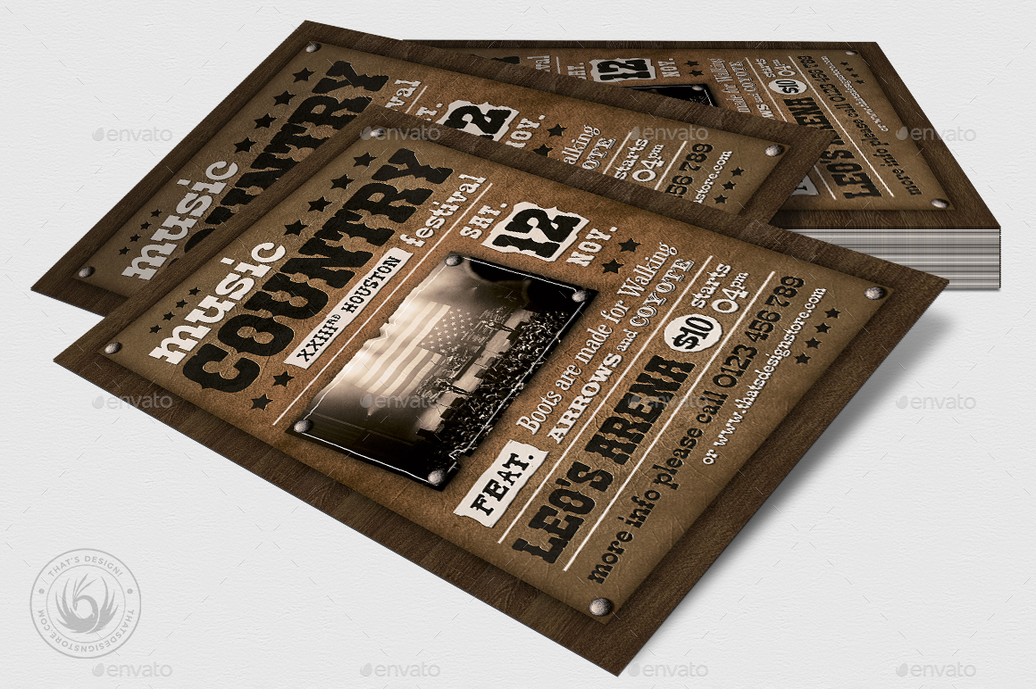 Country Music Flyer Template V2, Print Templates | GraphicRiver