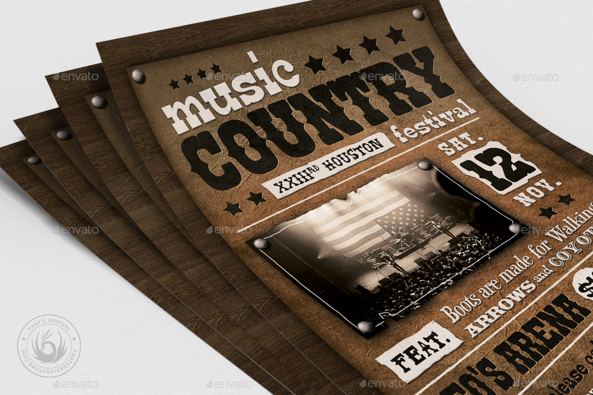Country Music Flyer Template V2, Print Templates | GraphicRiver