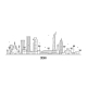 Doha Skyline Qatar City Buildings Vector Linear, Vectors | GraphicRiver