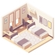 Vector Isometric Dormitory or Dorm Room, Vectors | GraphicRiver