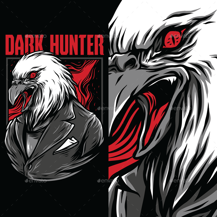 Dark Hunter T-Shirt Design, T-Shirts | GraphicRiver