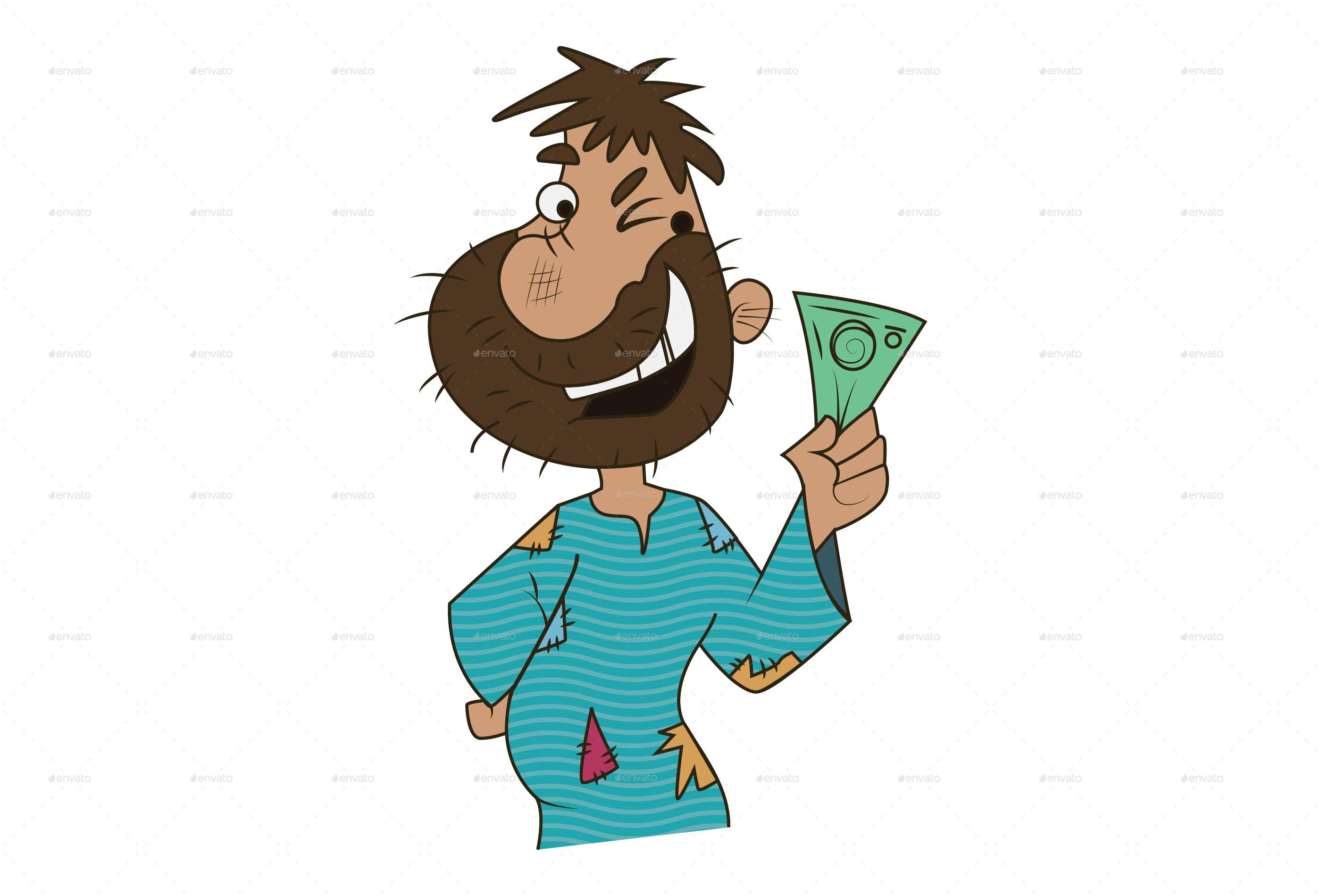 Cartoon Beggar Stickers, Vectors | GraphicRiver