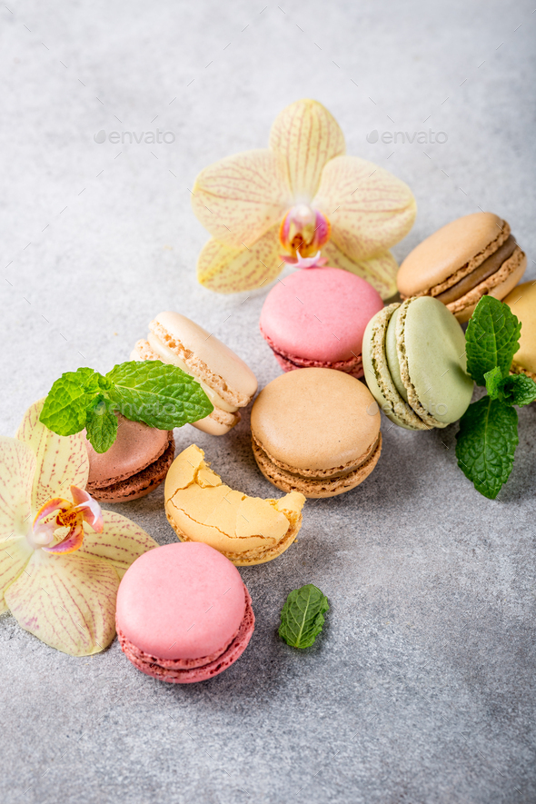 French assorted macarons Stock Photo by Merinka | PhotoDune