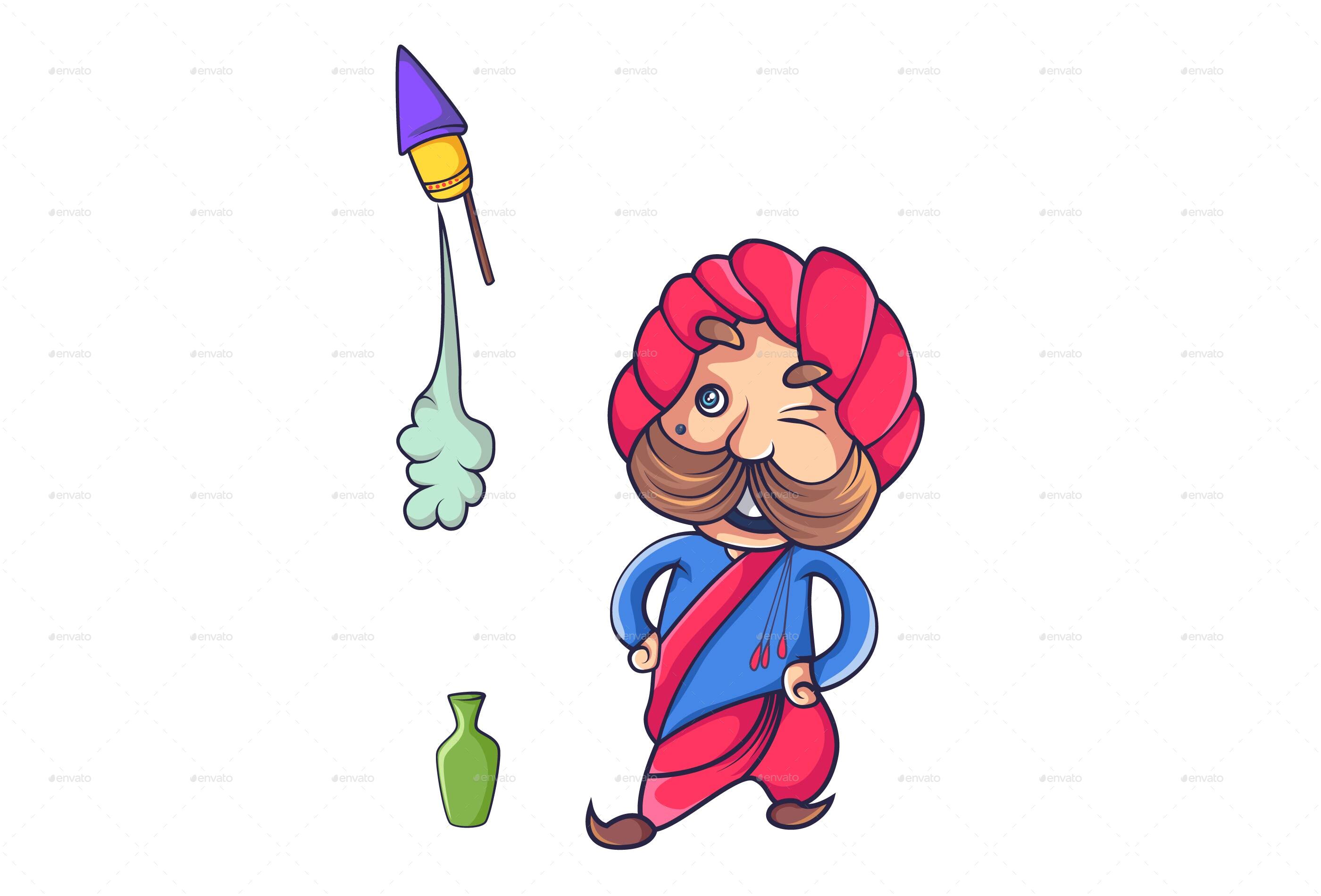 Rajput Man Sticker Set, Vectors | GraphicRiver