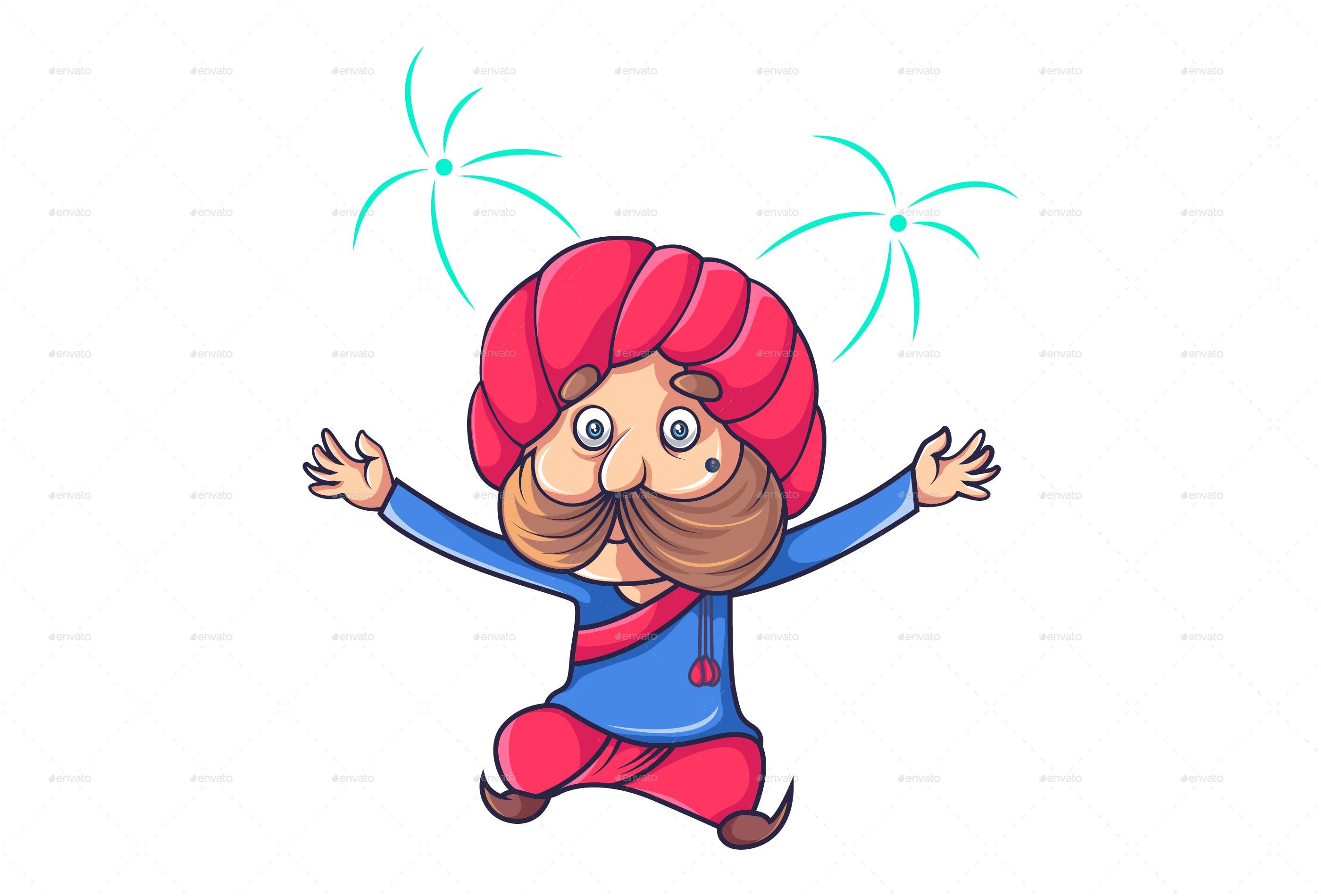 Rajput Man Sticker Set, Vectors | GraphicRiver